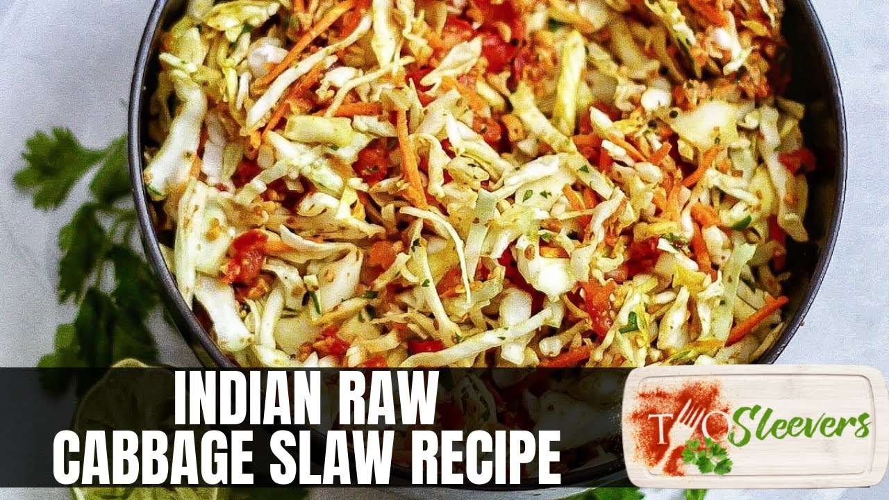 Indian Raw Cabbage Slaw Recipe | Indian Cabbage Salad Recipe - Diet ...